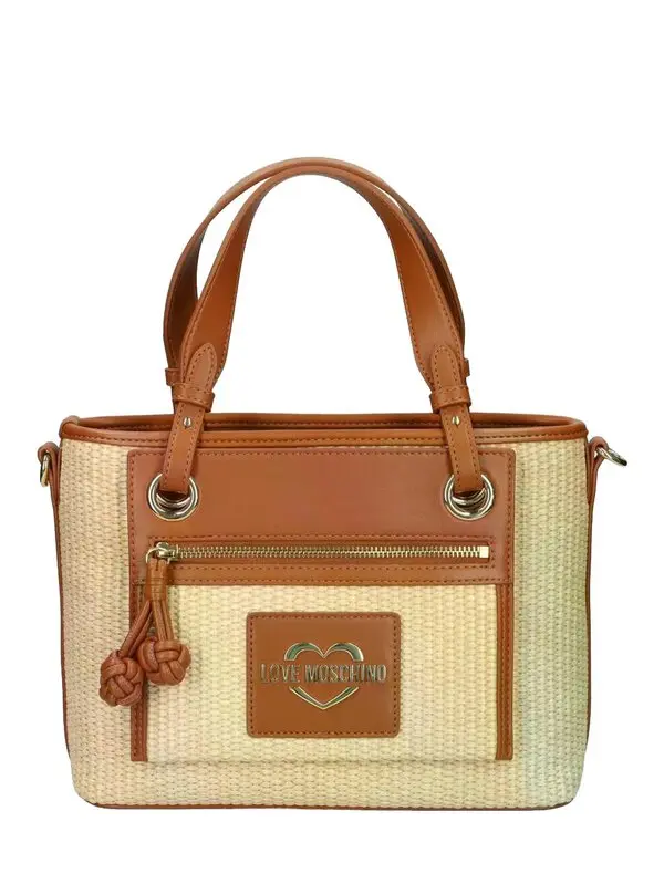 Moschino Contrasting-trim Tote Bag - Neutrals