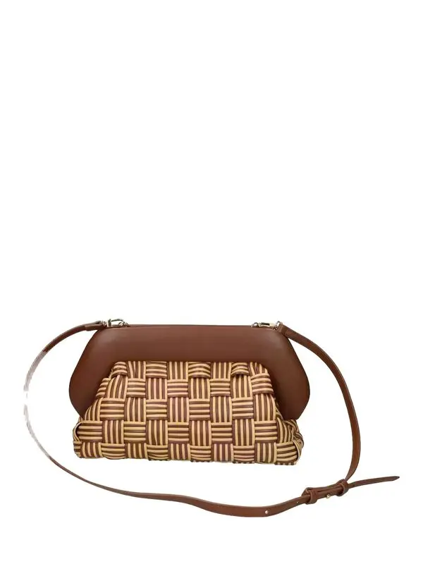 THEMOIRE Woven Clutch - Brown