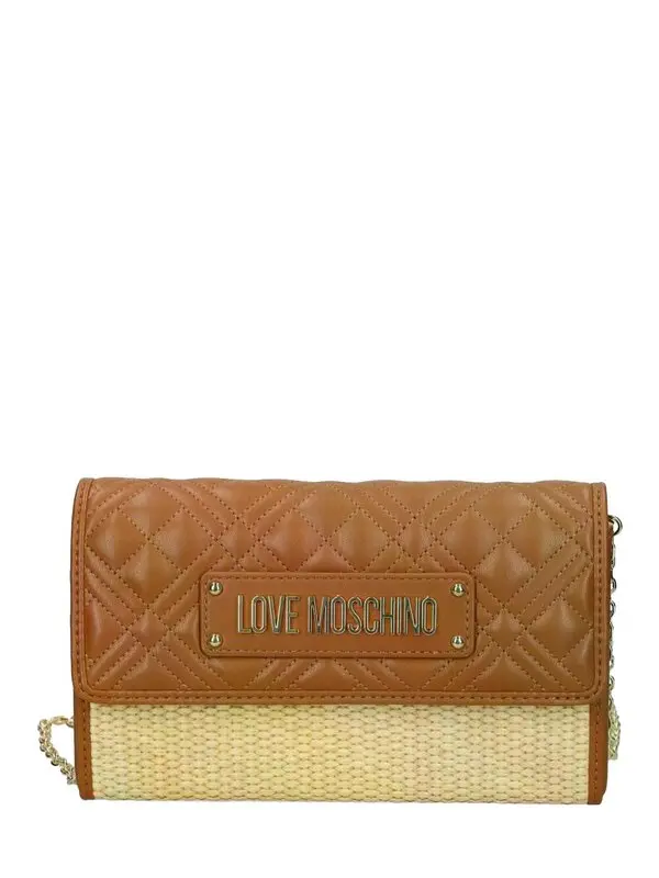 Moschino Quilted Woven Cross Body Bag - Brown