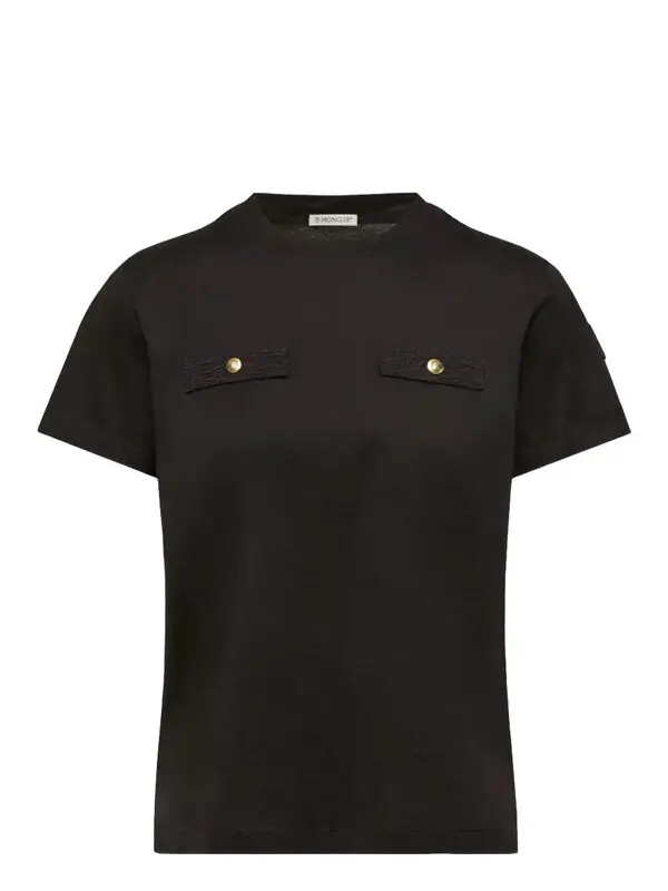 Moncler Button Detail T-shirt - Black