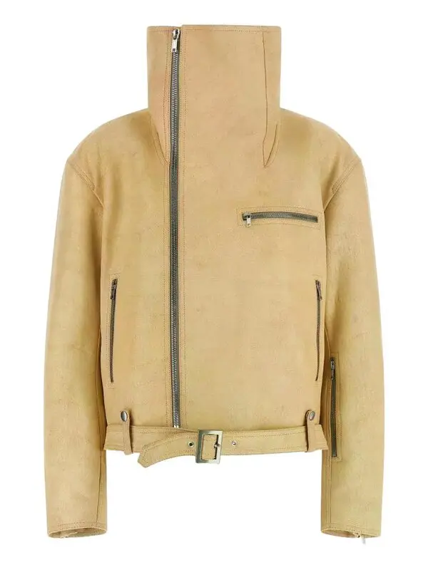 Rick Owens Biker Jumbo Stooges Jacket - Neutrals