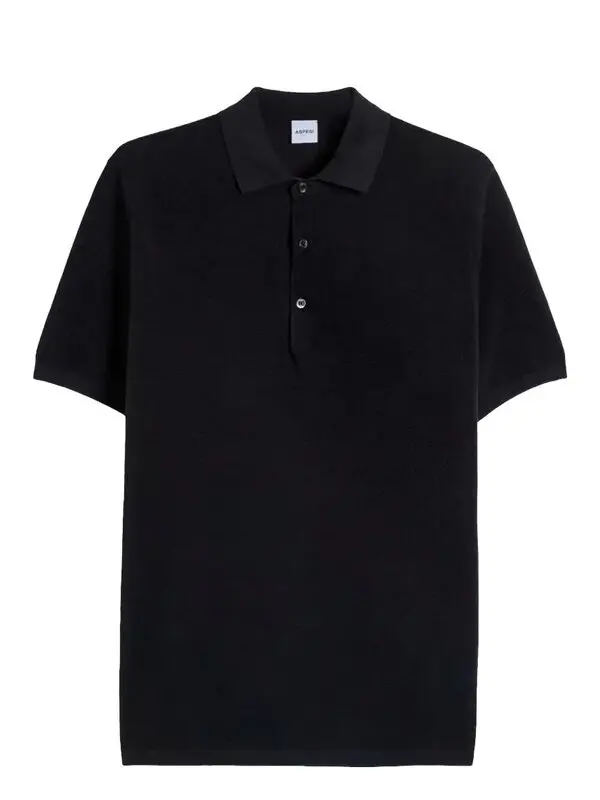 Aspesi Button-up Polo Shirt - Black