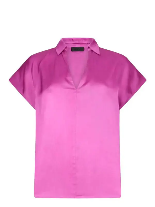 Liu Jo Satin V-neck Blouse - Pink