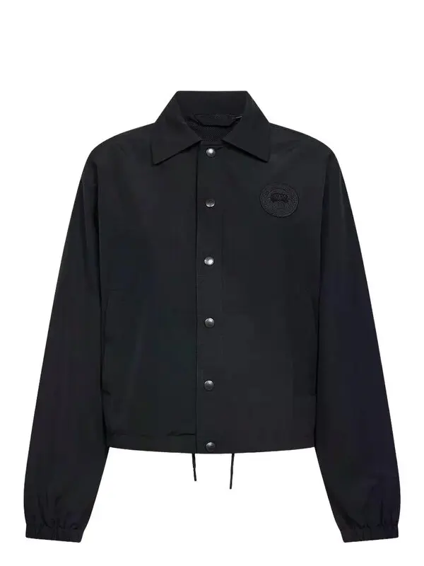Canada Goose Drawstring Coat With Logo - Black