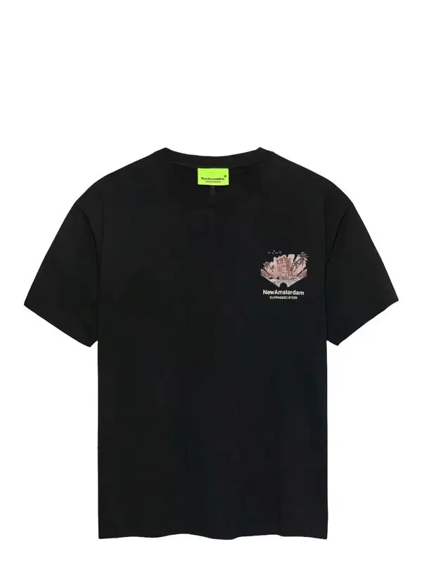 NEW AMSTERDAM SURF ASSOCIATION Tropical Print T-shirt - Black