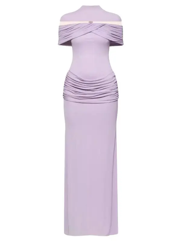 CHATS BY C.DAM Marlene Cutout-shoulder Maxi Dress - Purple