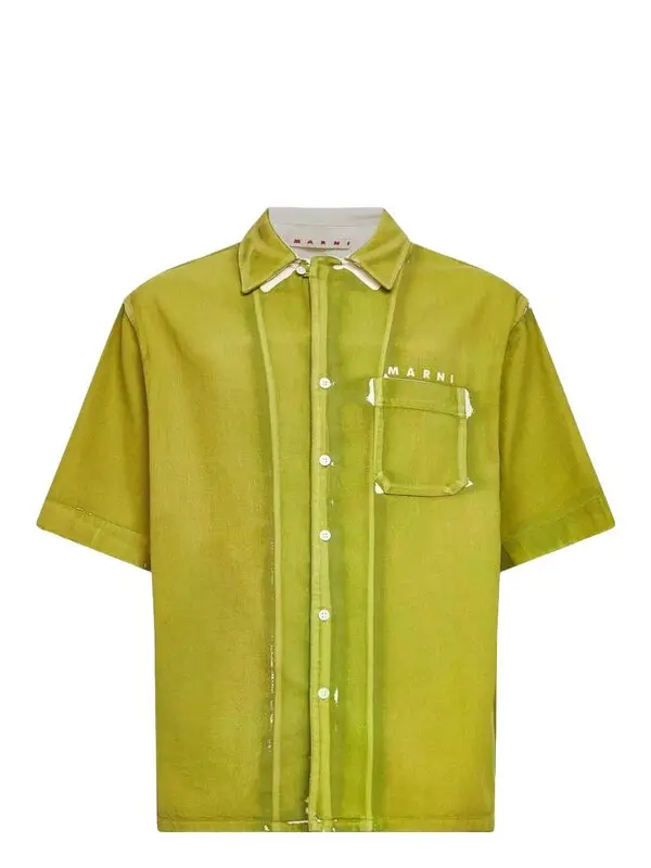 Marni Logo Patch-pocket Shirt - Green