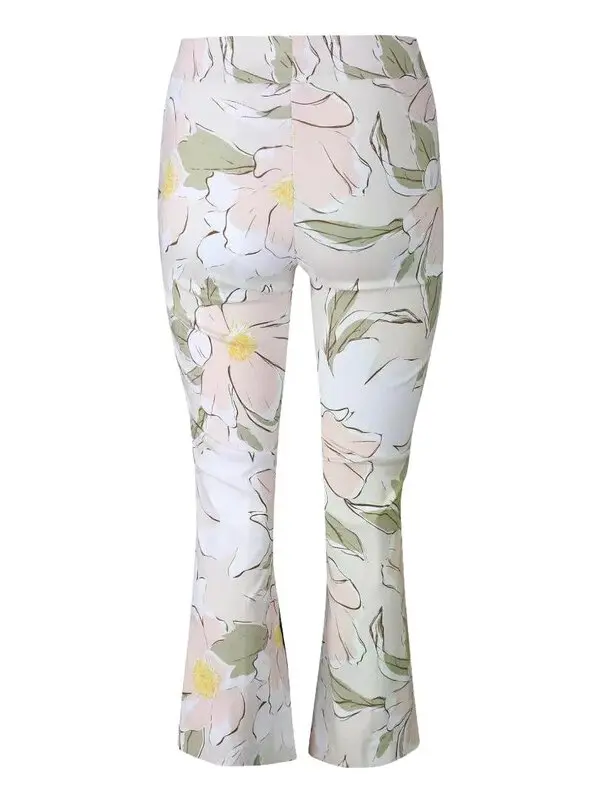 Avenue Montaigne Leo Floral Flared-leg Trousers - Neutrals