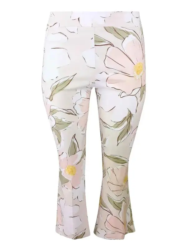 Avenue Montaigne Leo Floral Flared-leg Trousers - Neutrals