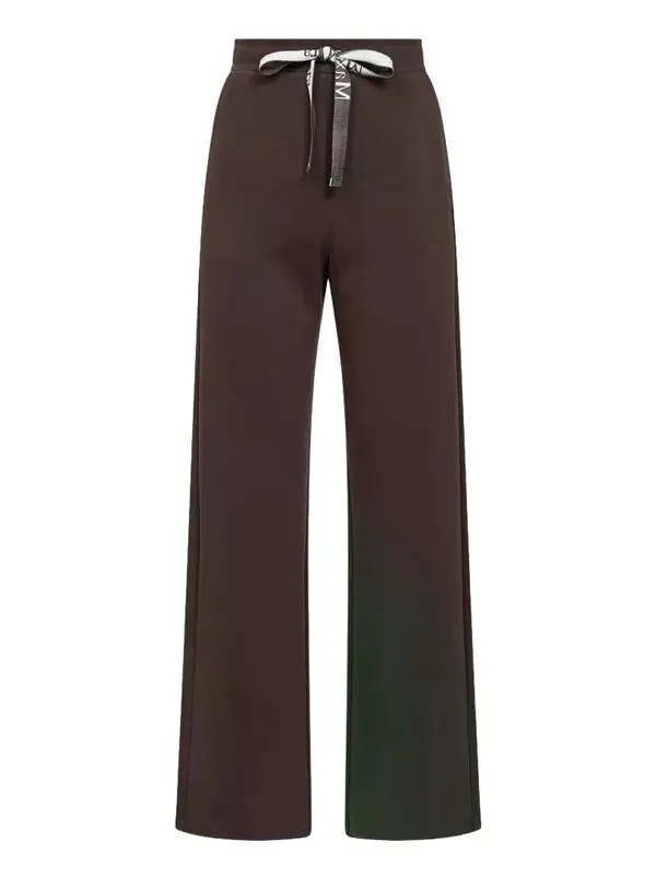 Max Mara Logo Waistband Wide Leg Track Pants - Brown