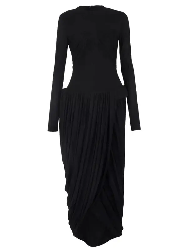 CHATS BY C.DAM Judie Draped Midi Dress - Black