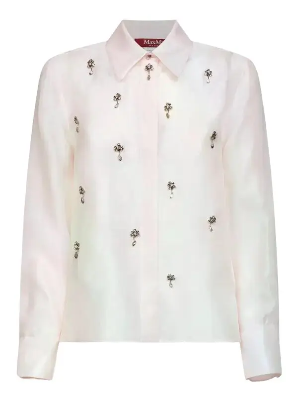 Max Mara Crystal-embellished Button Shirt - Pink