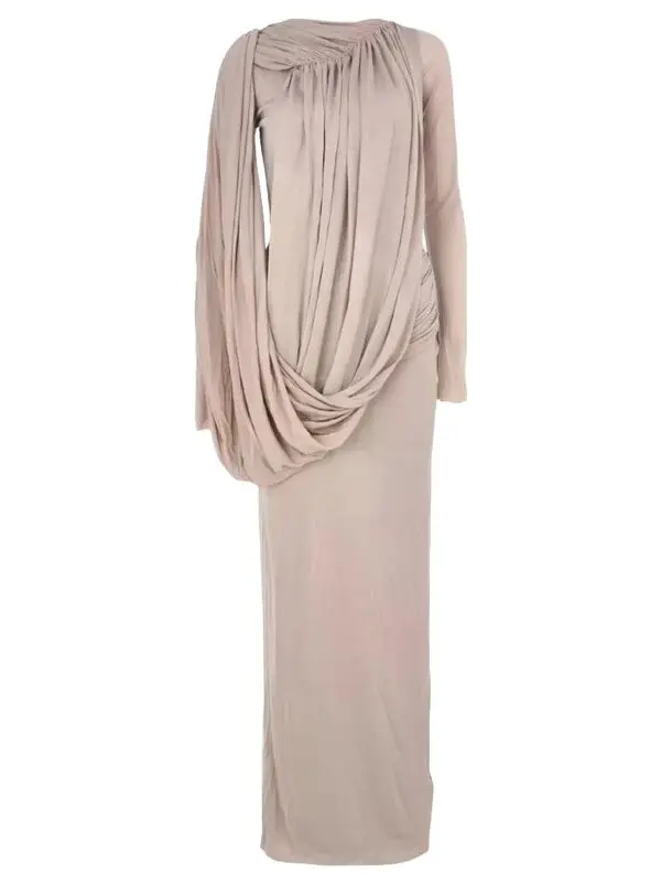 CHATS BY C.DAM Flavia Asymmetrical-drape Maxi Dress - Neutrals