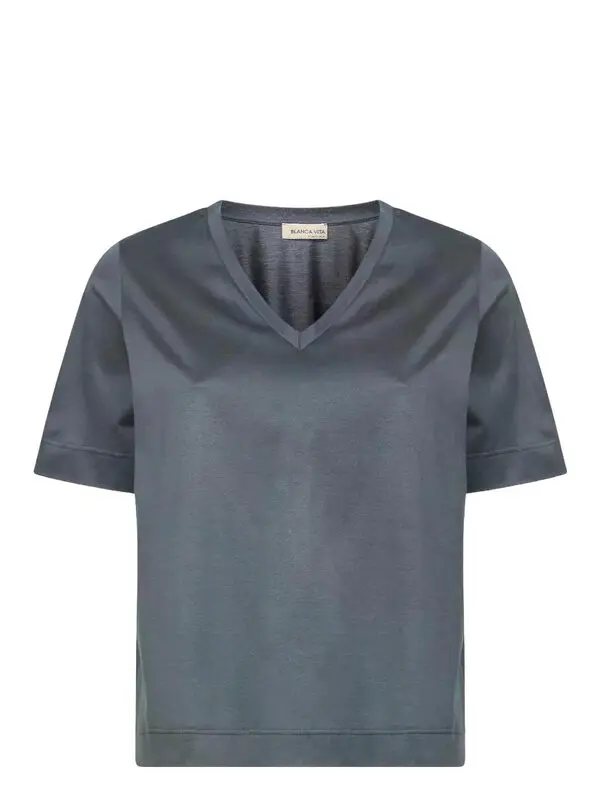 BLANCA VITA V-neck Short-sleeve T-shirt - Grey
