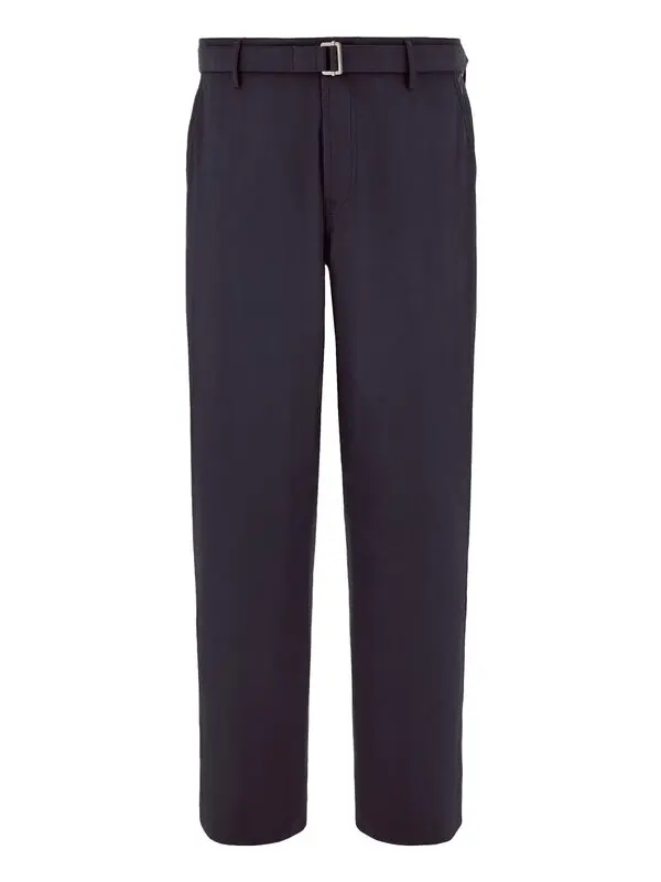 Canali Navy Tapered Fit Cotton Chino Pants From The Nuvola Collection - Blue