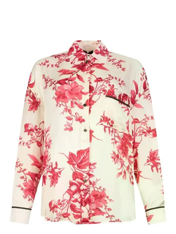 Liu Jo Floral Piped-hem Shirt - Neutrals