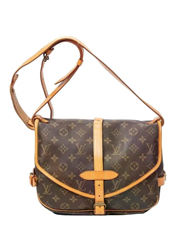 LOUIS VUITTON Saumur Monogram Canvas Shoulder Bag - Brown