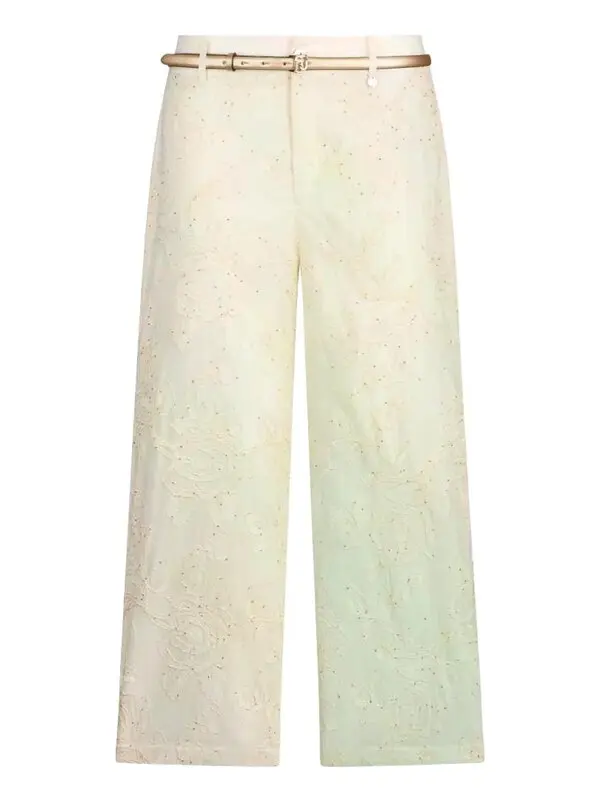 Liu Jo Sequin-embroidered Muslin Trousers - Neutrals