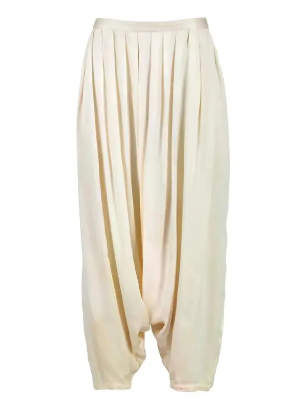 LUCIANO SOPRANI VINTAGE Pleated Silk Trousers - Neutrals