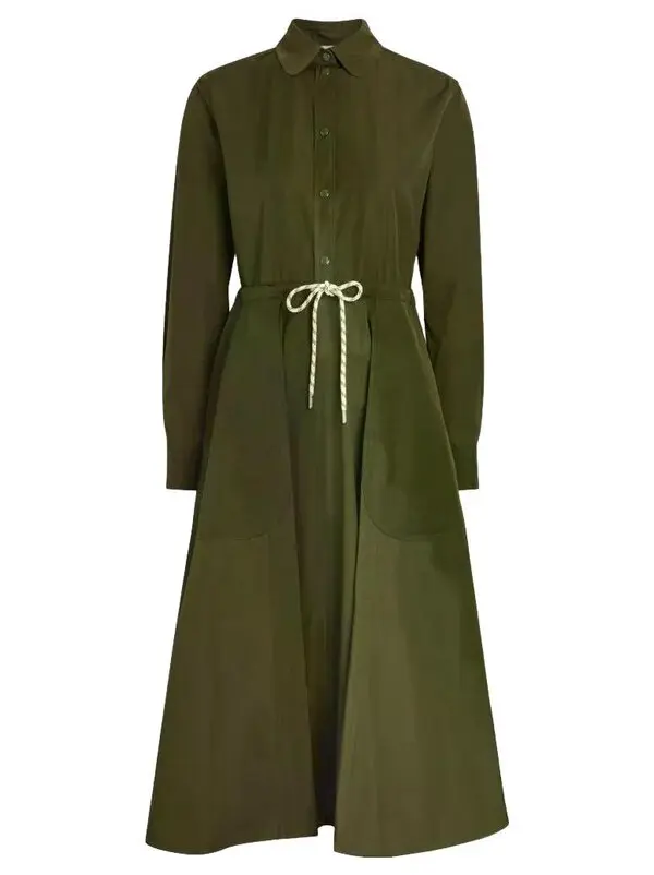 Moncler Drawstring Collared Midi Dress - Green