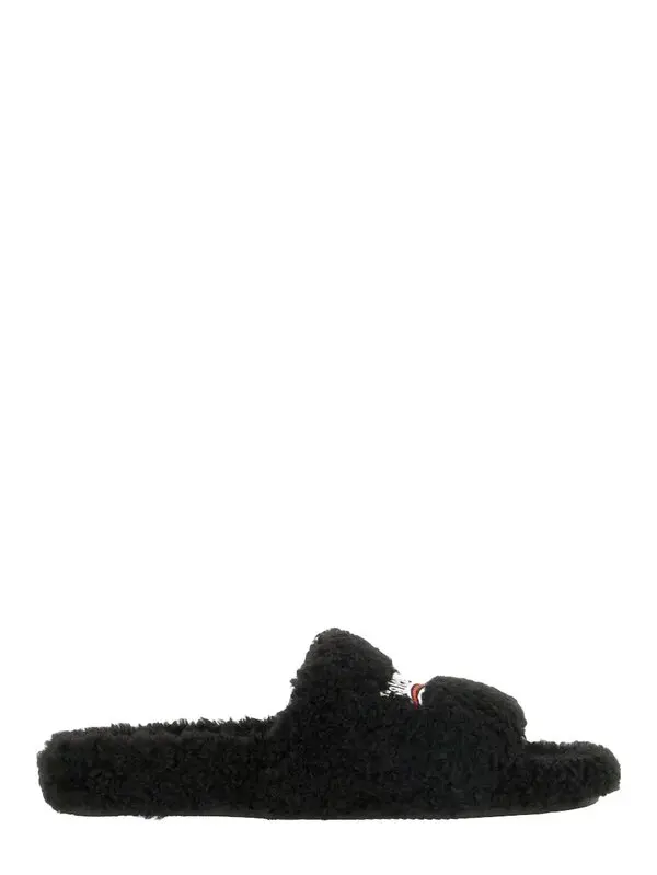 Balenciaga Logo Slippers - Black