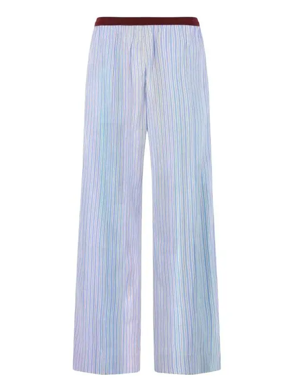 Plan C Striped Palazzo Pants - Blue