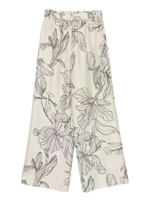 ROSSO 35 Floral-print Palazzo Pants - Neutrals