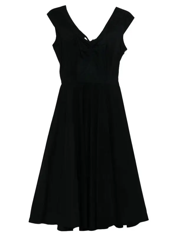 Aspesi Cut-out Ruched Midi Dress - Black