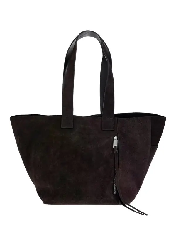 ALLSAINTS Alba Zip Leather Tote Bag - Brown