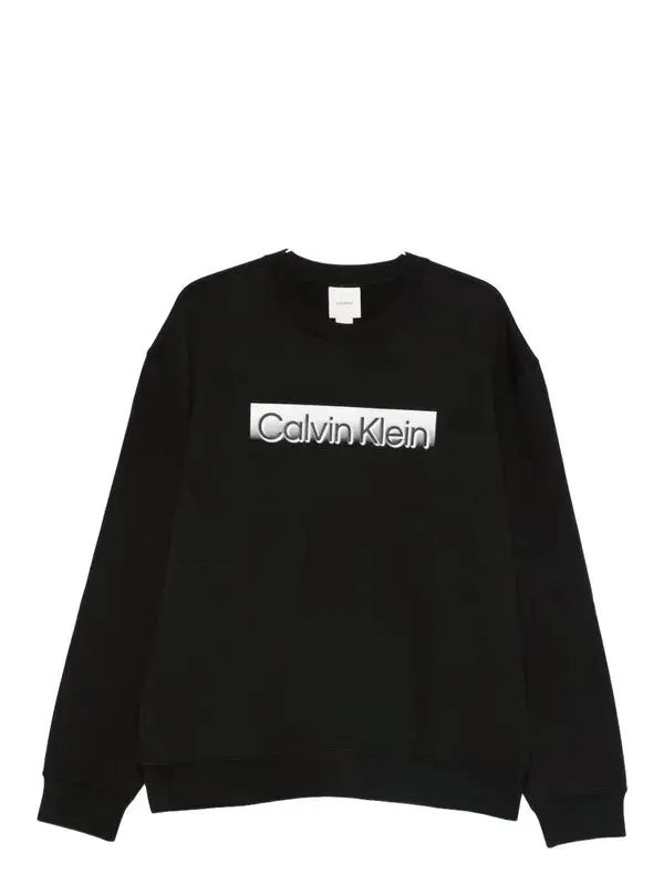 Calvin Klein Logo Crew Neck Sweater - Black