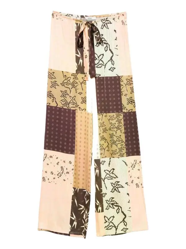 SIEDRES Manoce Floral-detail Trousers - Brown