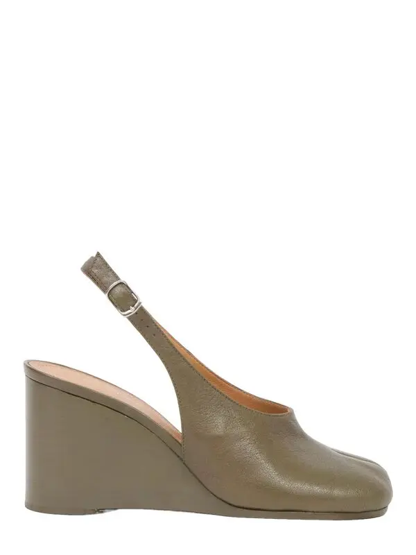 MAISON MARGIELA Leather Wedge Pumps - Green