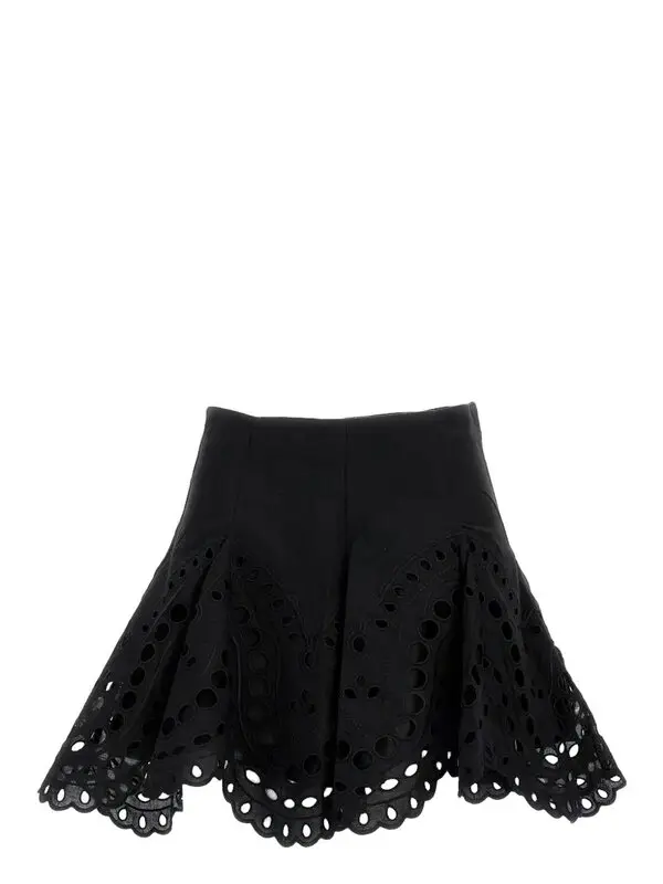 Charo Ruiz Ibiza Sail Scalloped-finish Mini Skirt - Black