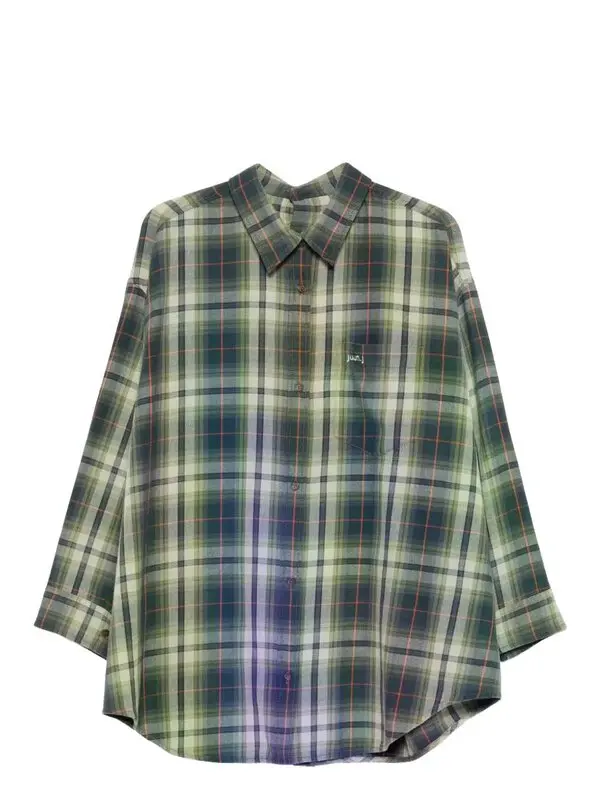 JUUN.J Plaid Pocket Shirt - Green
