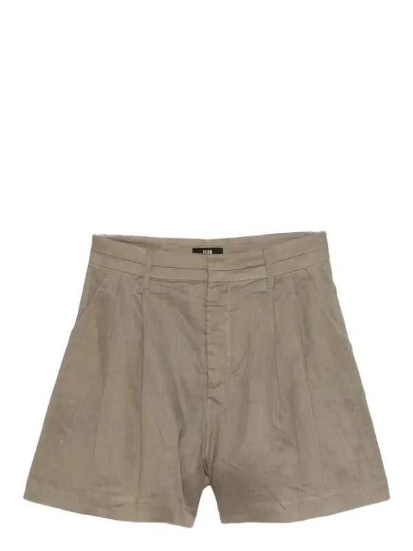 ELEH Pleated Regular Fit Shorts - Brown