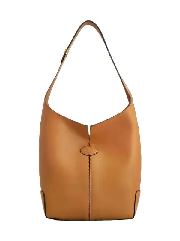 TOD'S Small Folio Leather Shoulder Bag - Brown