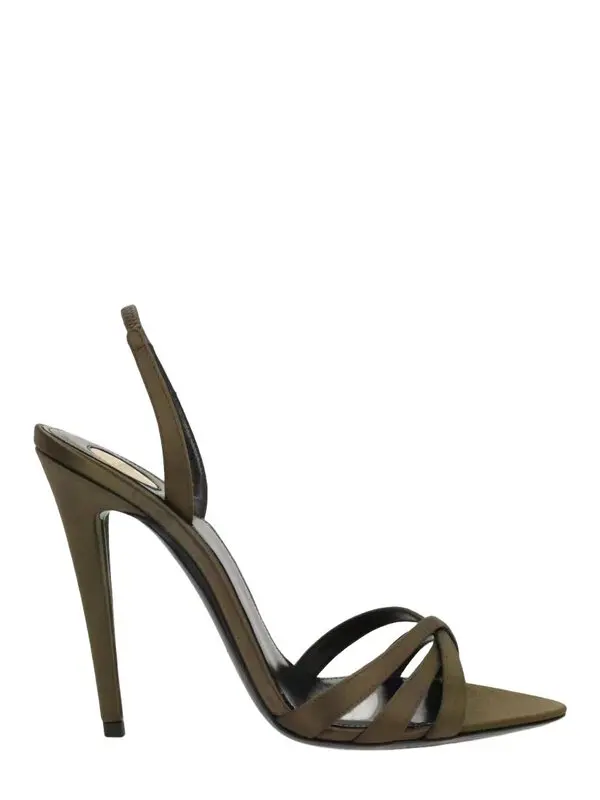 Saint Laurent Criss-cross Strap Sandals - Brown