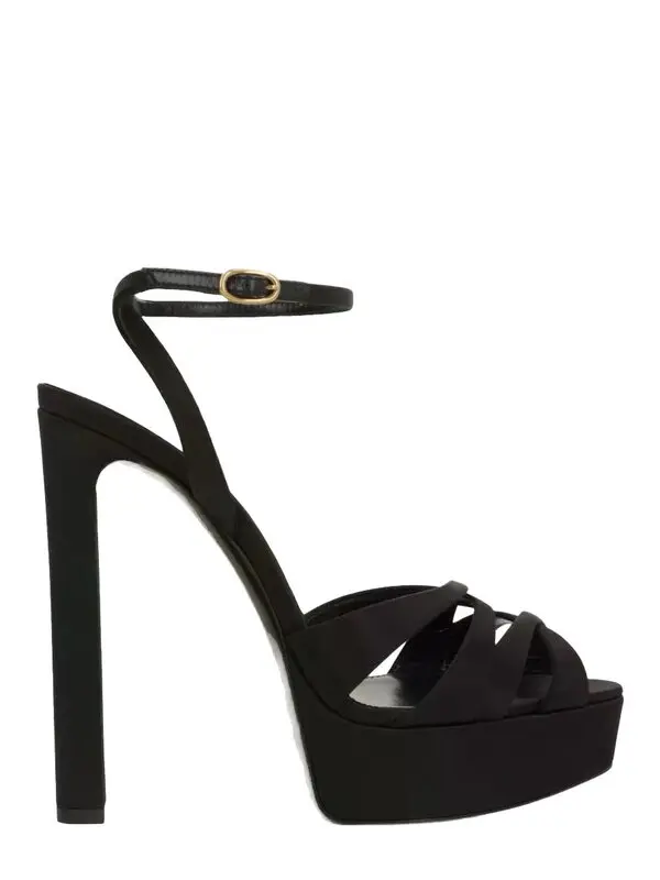 Saint Laurent 110mm Chandelle Strappy Platform Sandals - Black