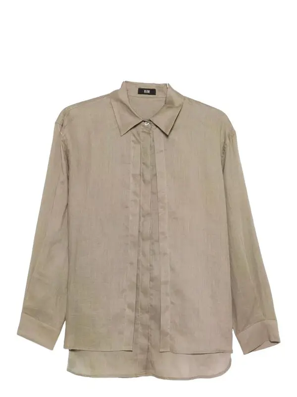 ELEH Pleated Layered Shirt - Brown