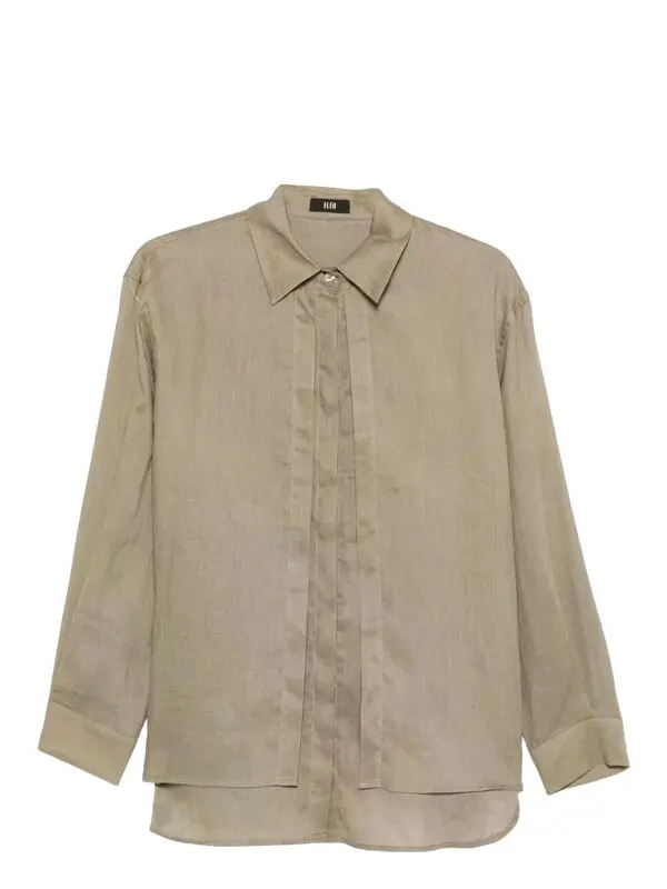 ELEH Pleated Layered Shirt - Brown