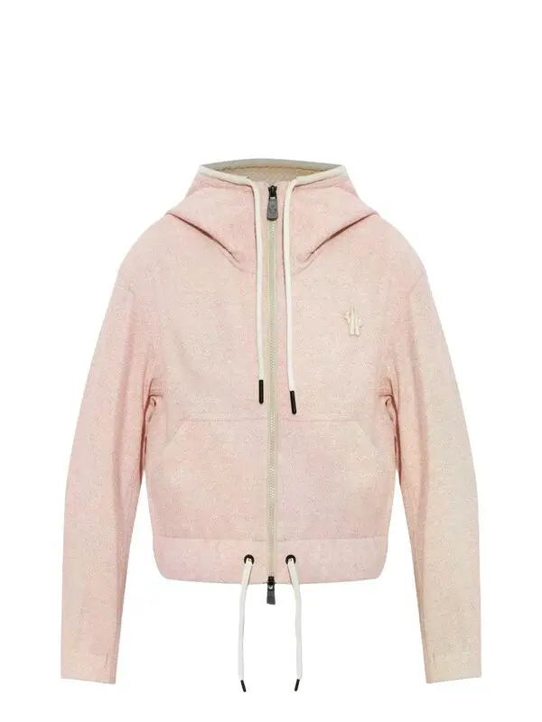 Moncler Logo-patch Hoodie - Pink