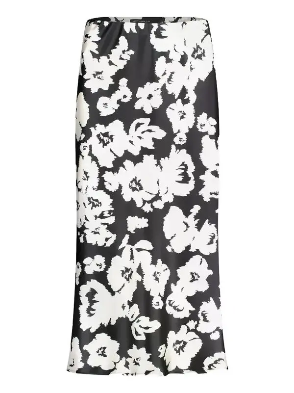 BETTY BARCLAY Floral-print Midi Skirt - Black