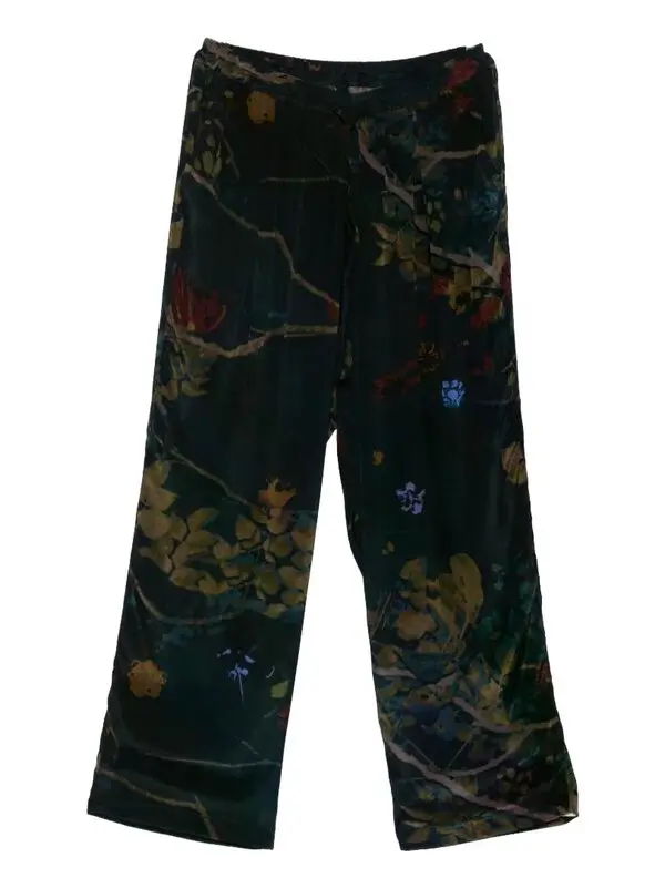 YAVI Floral Print Trousers - Green