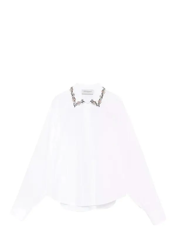 ERMANNO FIRENZE Floral Collar Shirt - White