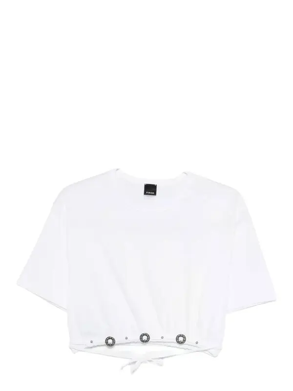 Pinko Eyelet Drawstring T-shirt - White