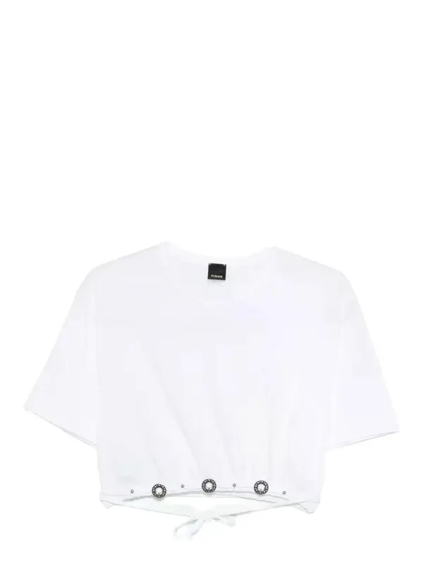 Pinko Eyelet Drawstring T-shirt - White