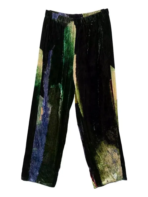 YAVI Patterned Trousers - Black