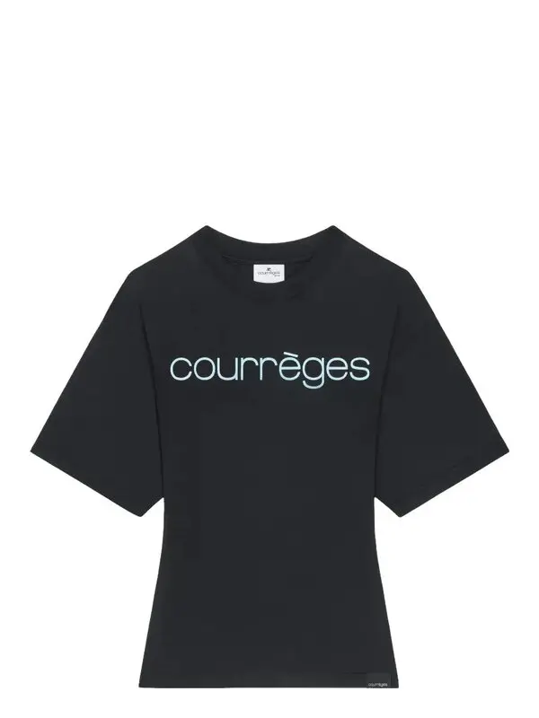 COURREGES Logo-print T-shirt - Black
