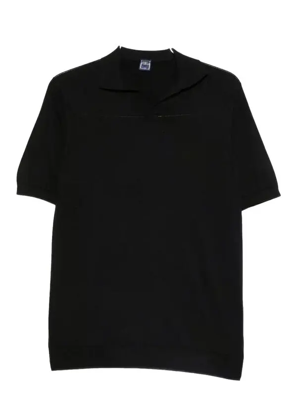 Fedeli Short-sleeve Polo Shirt - Black