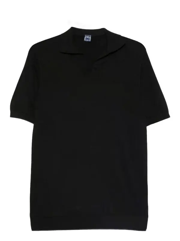 Fedeli Short-sleeve Polo Shirt - Black